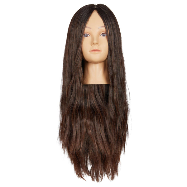 Silk French Top Wig - #2-12 - Dark Brown W/ Blond Highlights – Fortune Wigs